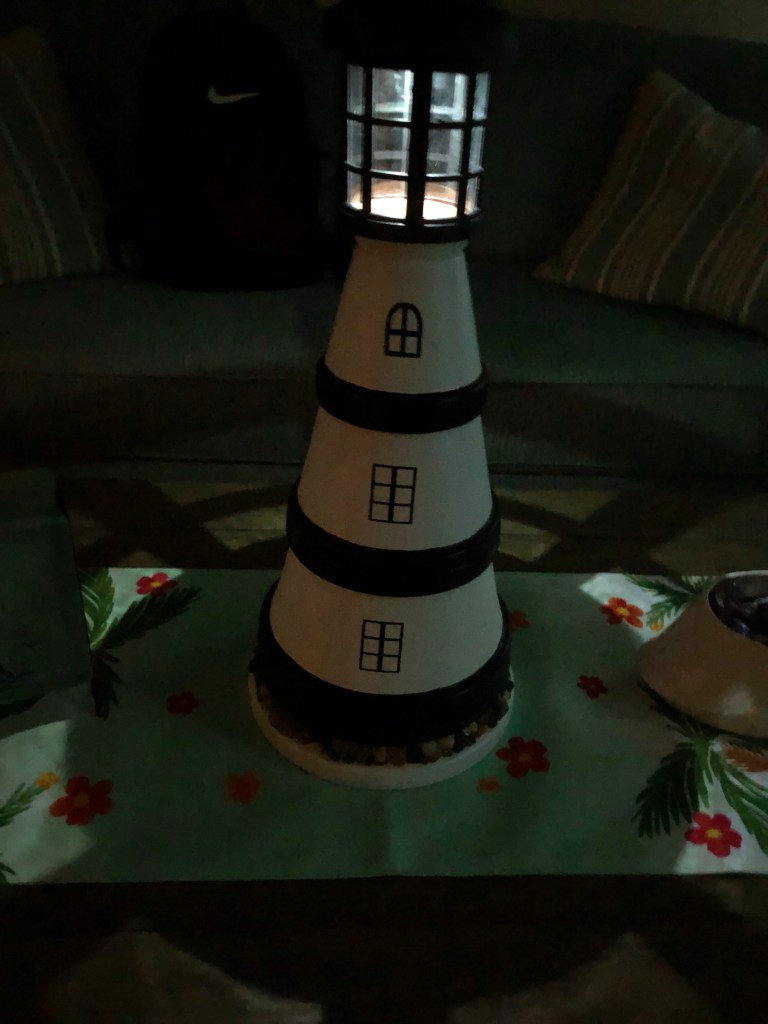 DIY: Clay Pot Lighthouse with Solar Light – My Florida Life